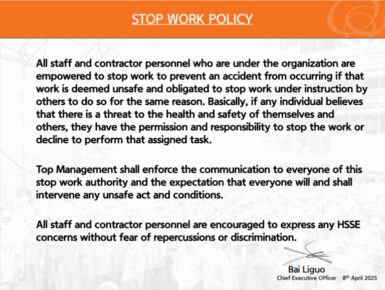 Health, Safety & Environmental Policy | Hanwha Offshore Singapore